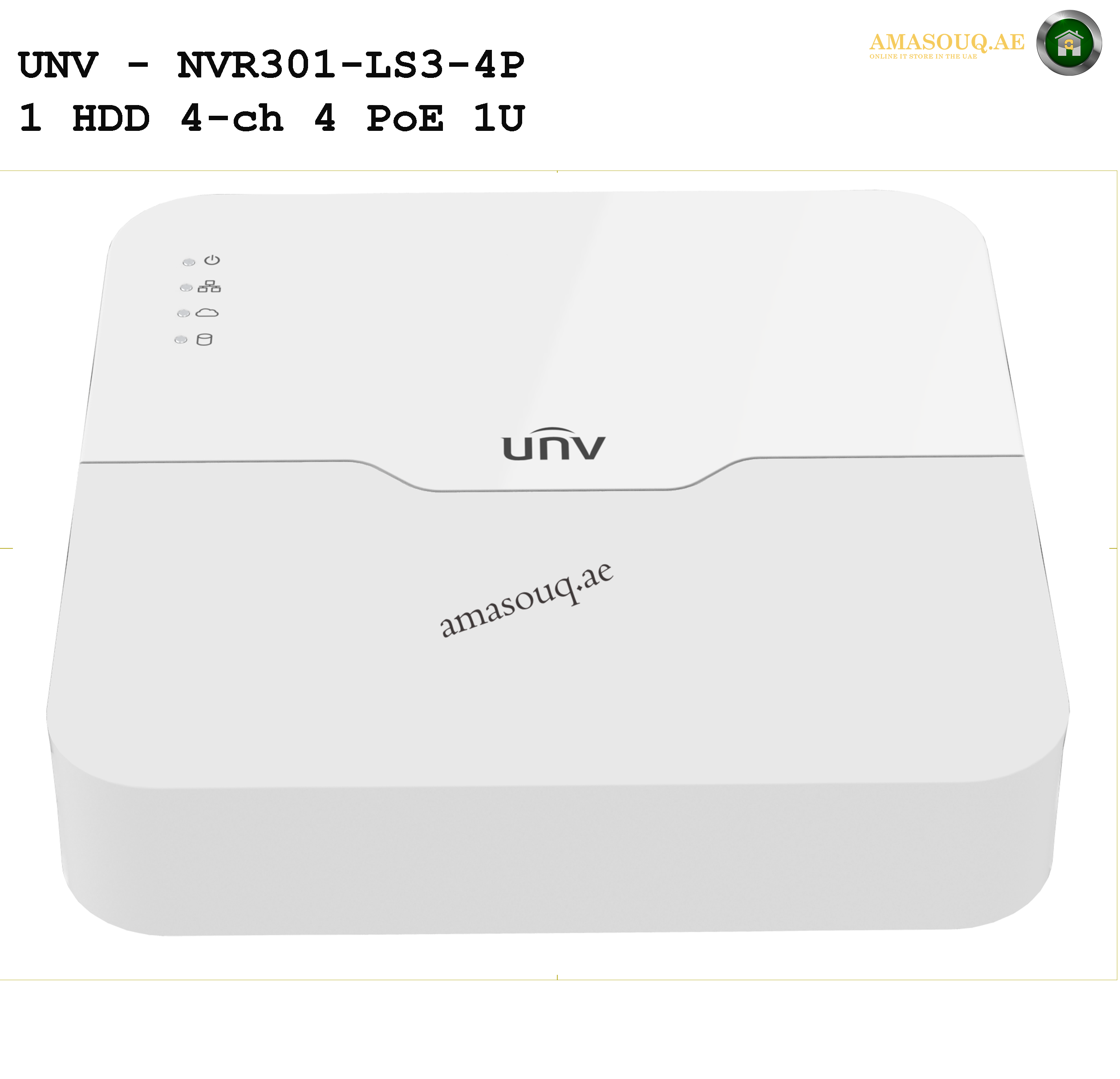 UNV NVR - 4 PoE - NVR301-04LS3-P4 - Buy Online - amasouq.ae – YOUR ...